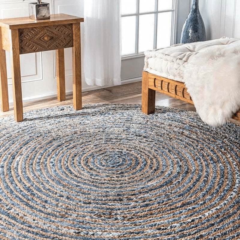 DN HANDICRAFT Reversible Hand Braided Jute and Cotton Area Rug for ...