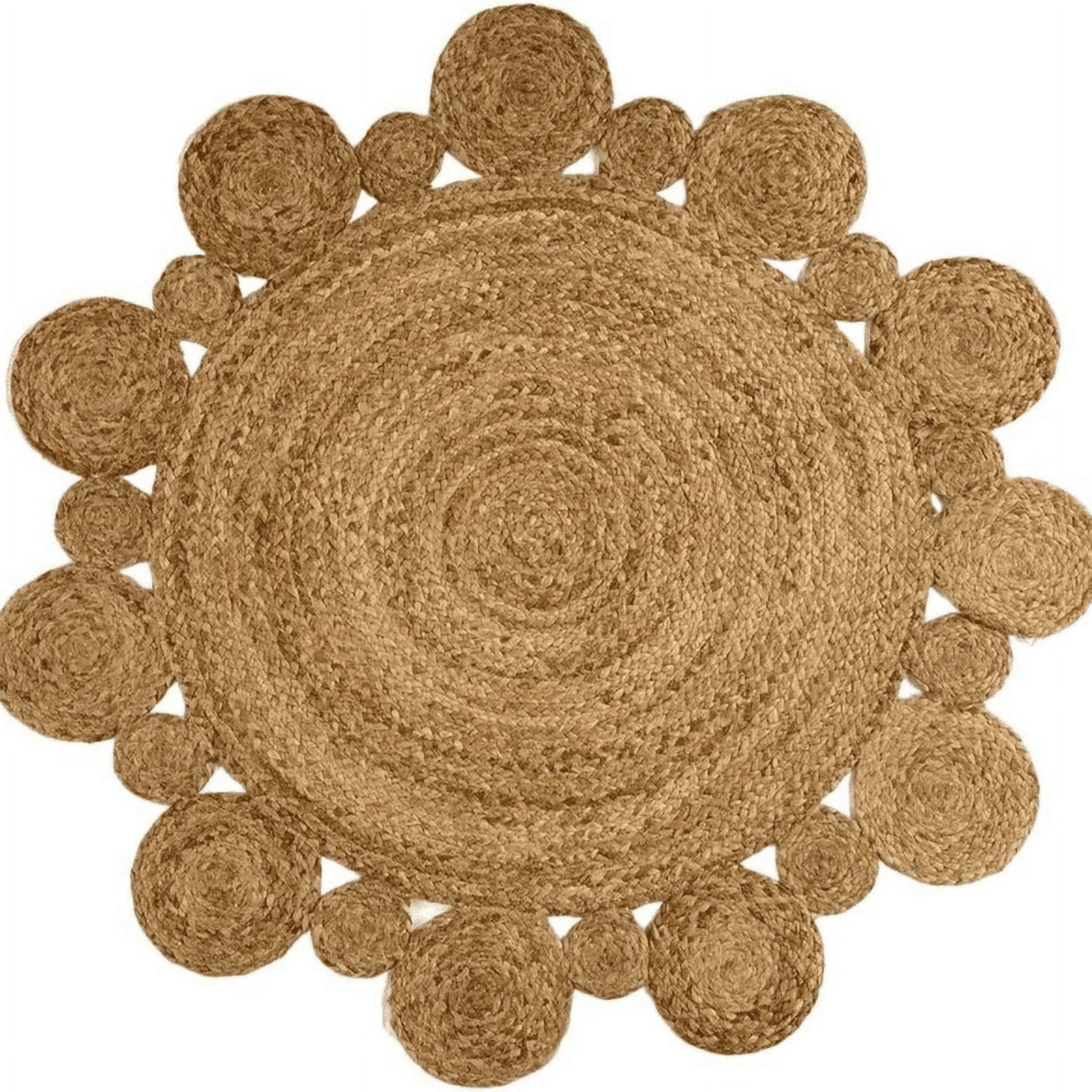DN HANDICRAFT Round Floor Carpet Natural Hand Braided Jute Area Rug ...