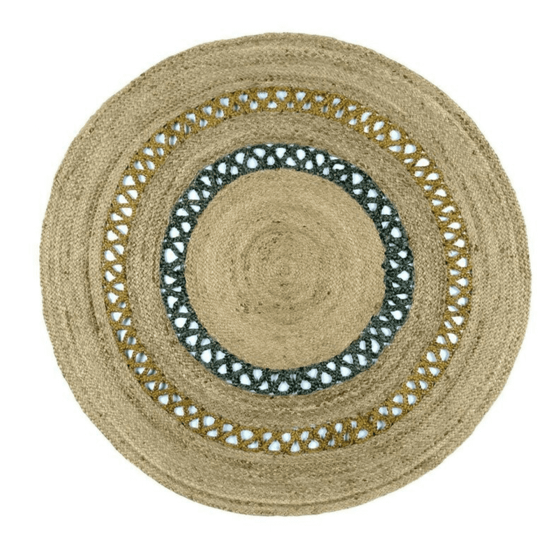 DN HANDICRAFT Rustic Look Boho Home Circle Design Jute Hand Braided ...
