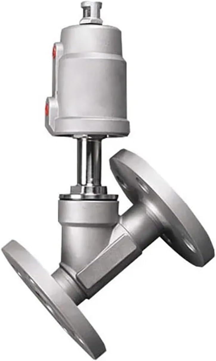 DN100 Stainless Steel Flanged Pneumatic Angle Seat Valve Normally Closed Pneumatic Valves ...