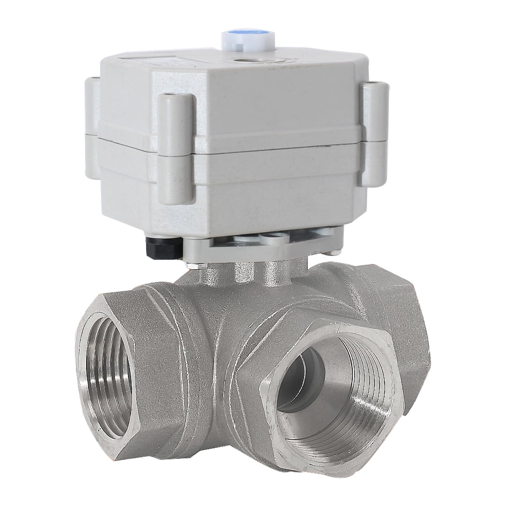 DN15 1/2" Motorized Ball Valve,DC24V 3 Way Stainless steels Electric ...