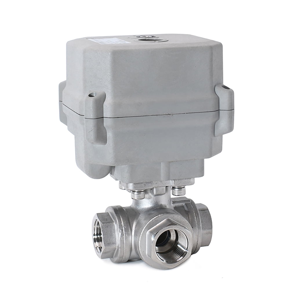 DN15 1/2" Two wires control Three-way Electric Ball Valve,DC12V ...