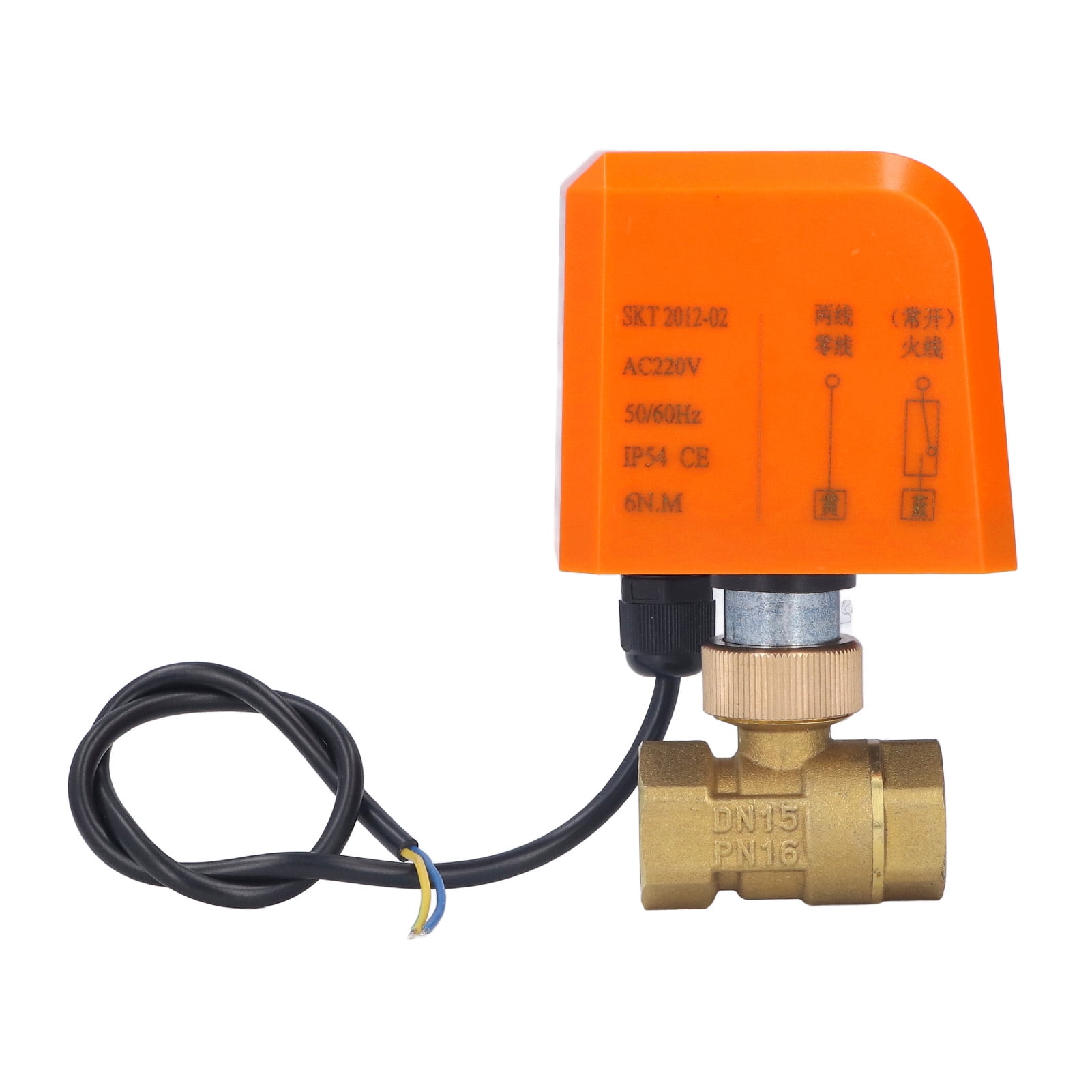 DN15 2 Way 2 Wire Electrical Ball Valve Normally Open Brass Ball Valve ...