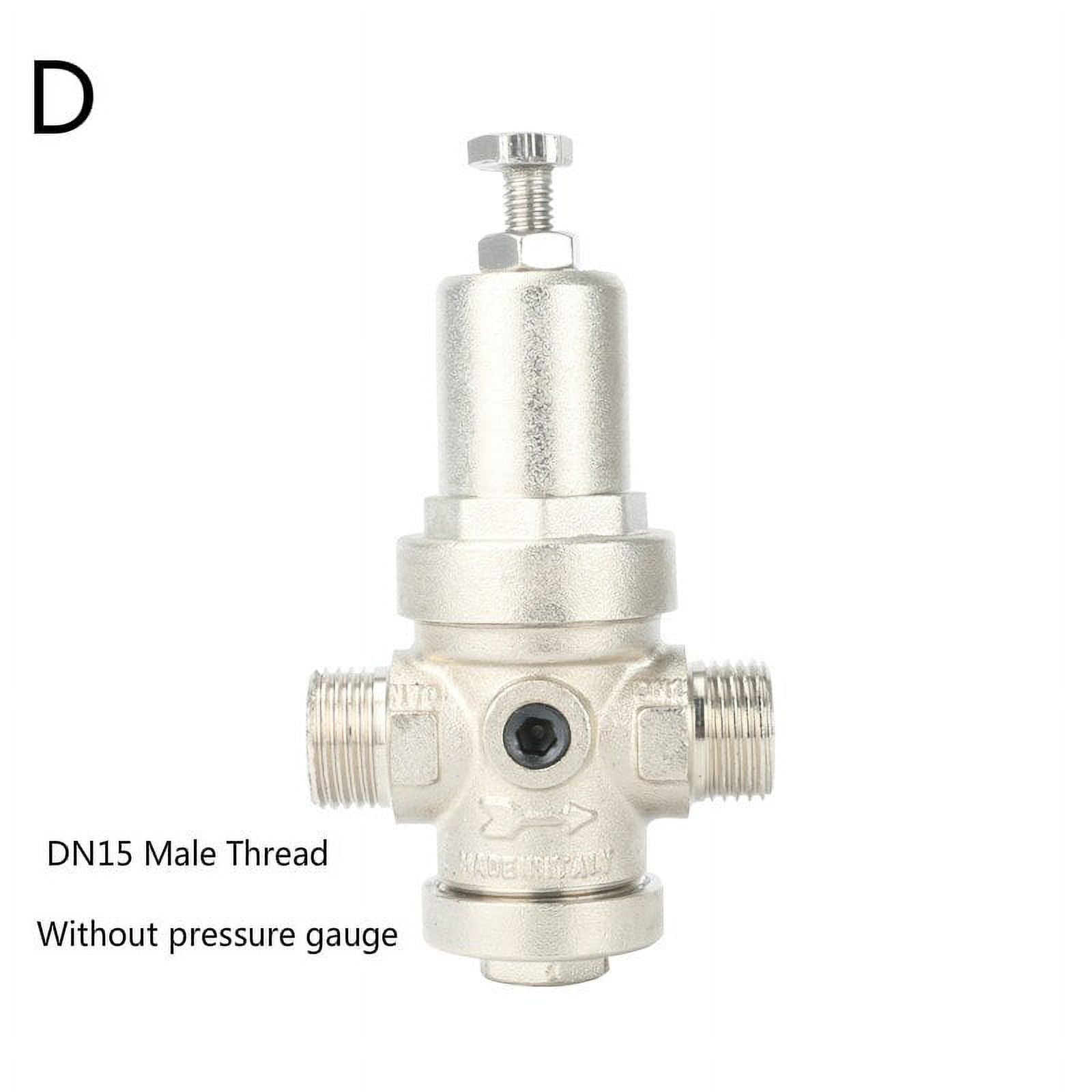 DN15 Brass Water Pressure Regulator With Gauge Adjustable Pressure ...