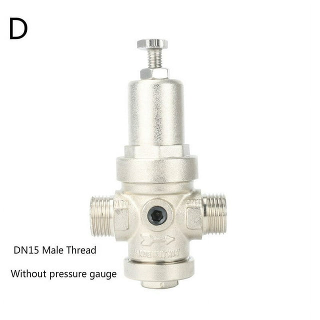DN15 Brass Water Pressure Regulator With Gauge Adjustable Pressure ...