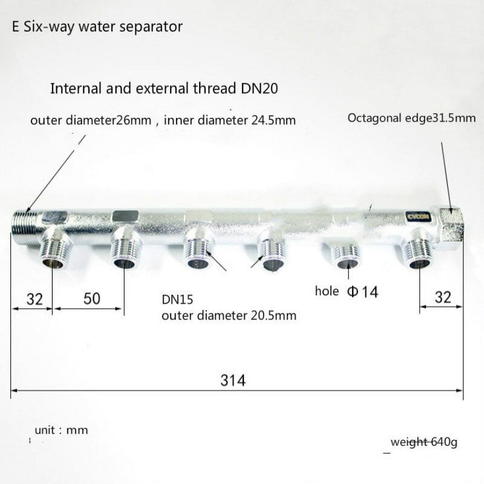 DN15 Copper tap water tap valve with one in and two out Two-way Three ...