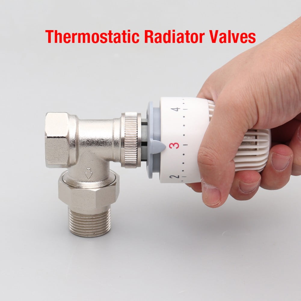 DN15/DN20 Brass Angle Thermostatic Regulating Valve Without ...