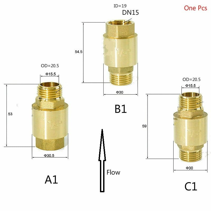 DN15 DN20 DN25 Brass Check Valve Non-return Value Male Female Thread 15 ...