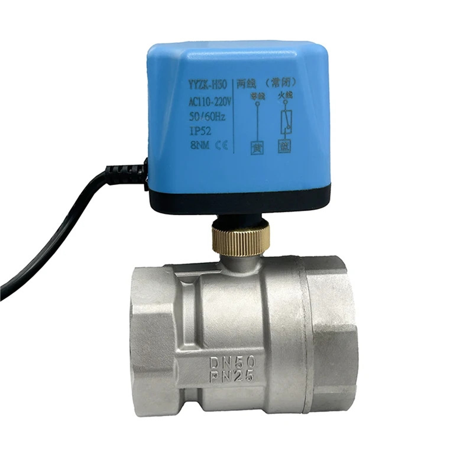 DN15 DN20 DN25 DN32 DN40 DN50 304 Stainless Steel Normally Closed Electric Ball Valve 2-wire ...