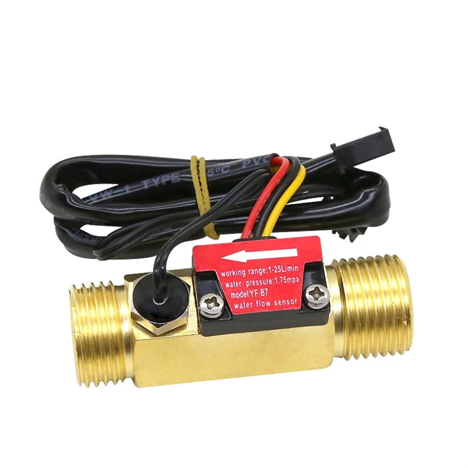 DN15 DN20 Water Flow Sensor Brass External Thread1.75MPa Hall Sensor ...
