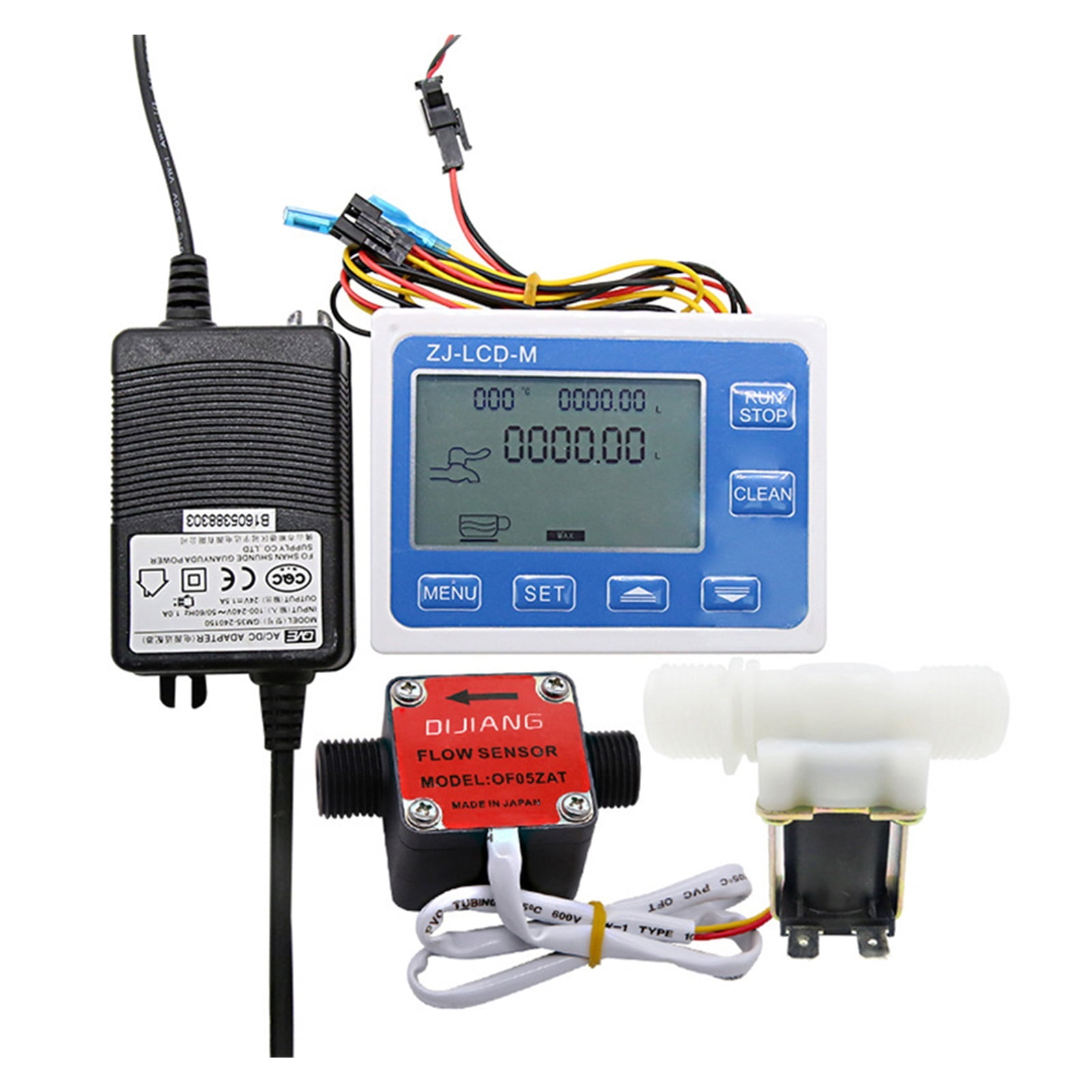 DN15 Digital Display Flow Meter Flow Quantitative Controller 1/2" Gear ...
