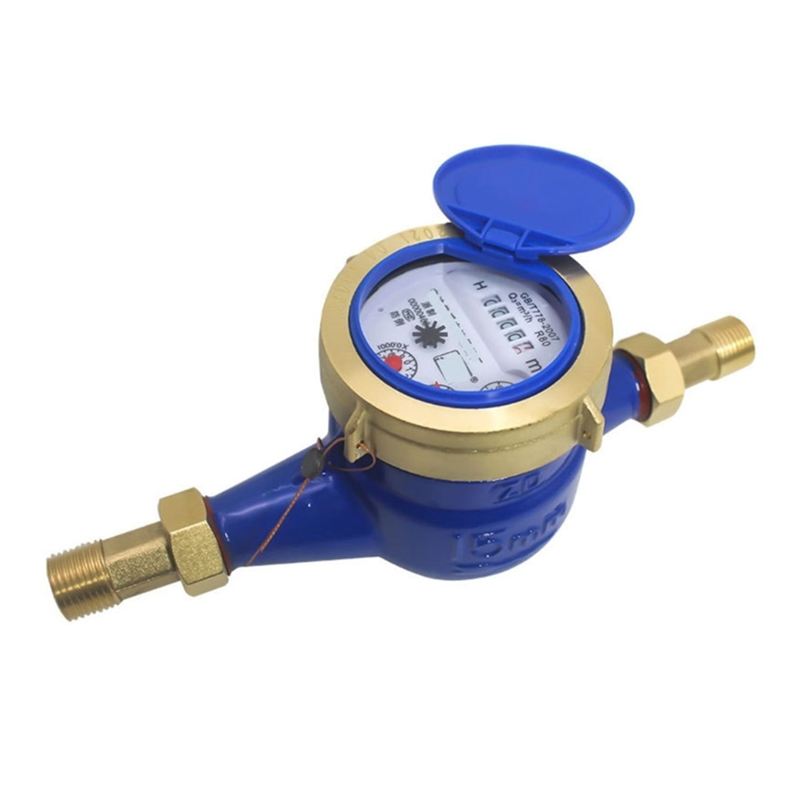 DN15 Water Meter Heavy Duty Brass Flow Measure Tap Cold Water Meter ...