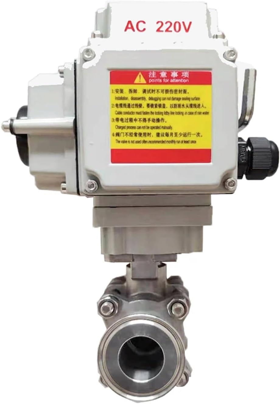 DN20 25 Stainless Steel High Platform Motorized Ball Valve 220VAC Tri ...