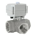 DN20 3/4" Motorized Ball Valve,DC12V 3 Way Stainless steels Electric Ball Valve With indication ...
