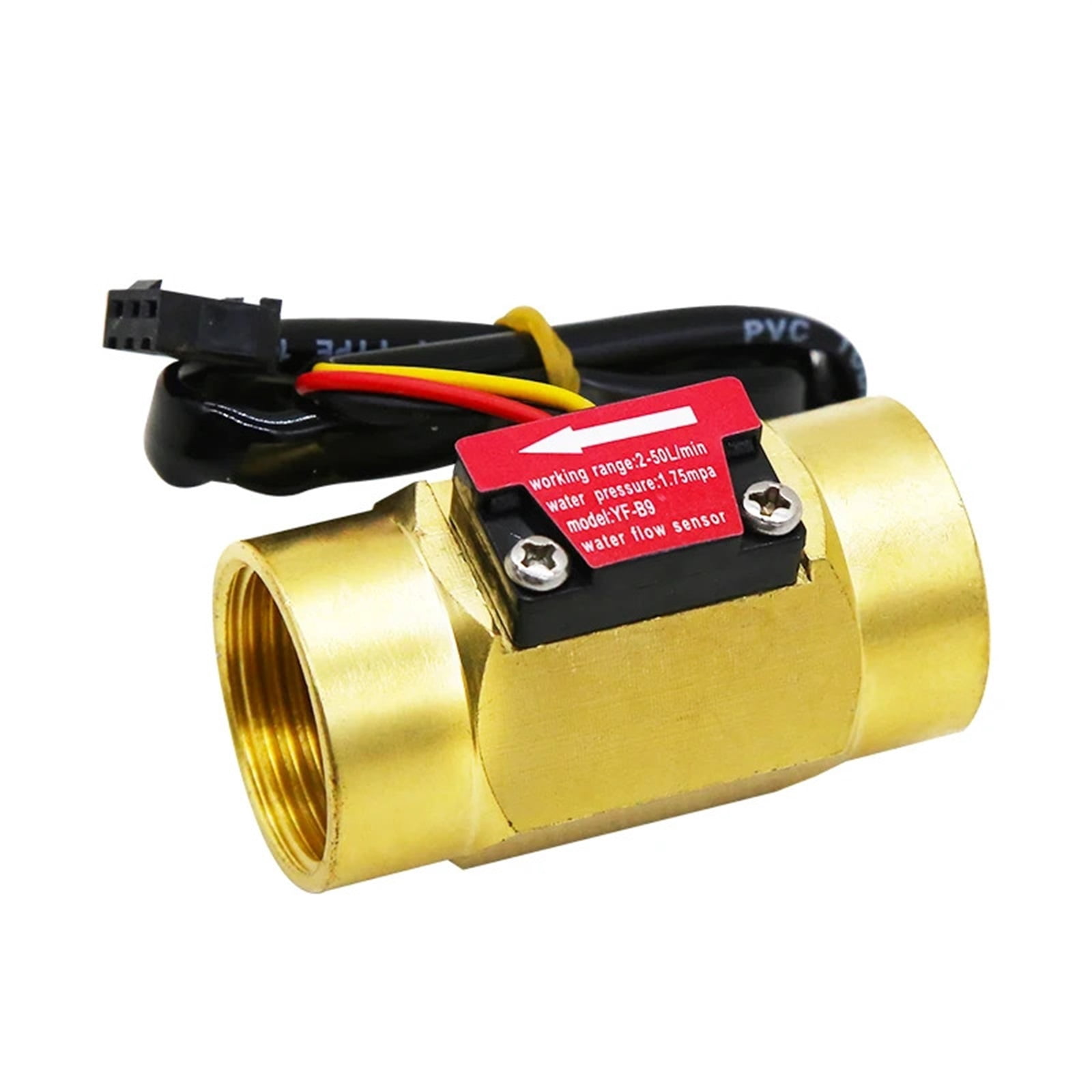 DN20 Water Flow Sensor Brass Internal Thread 1.75MPa Hall Sensor 3/4 ...
