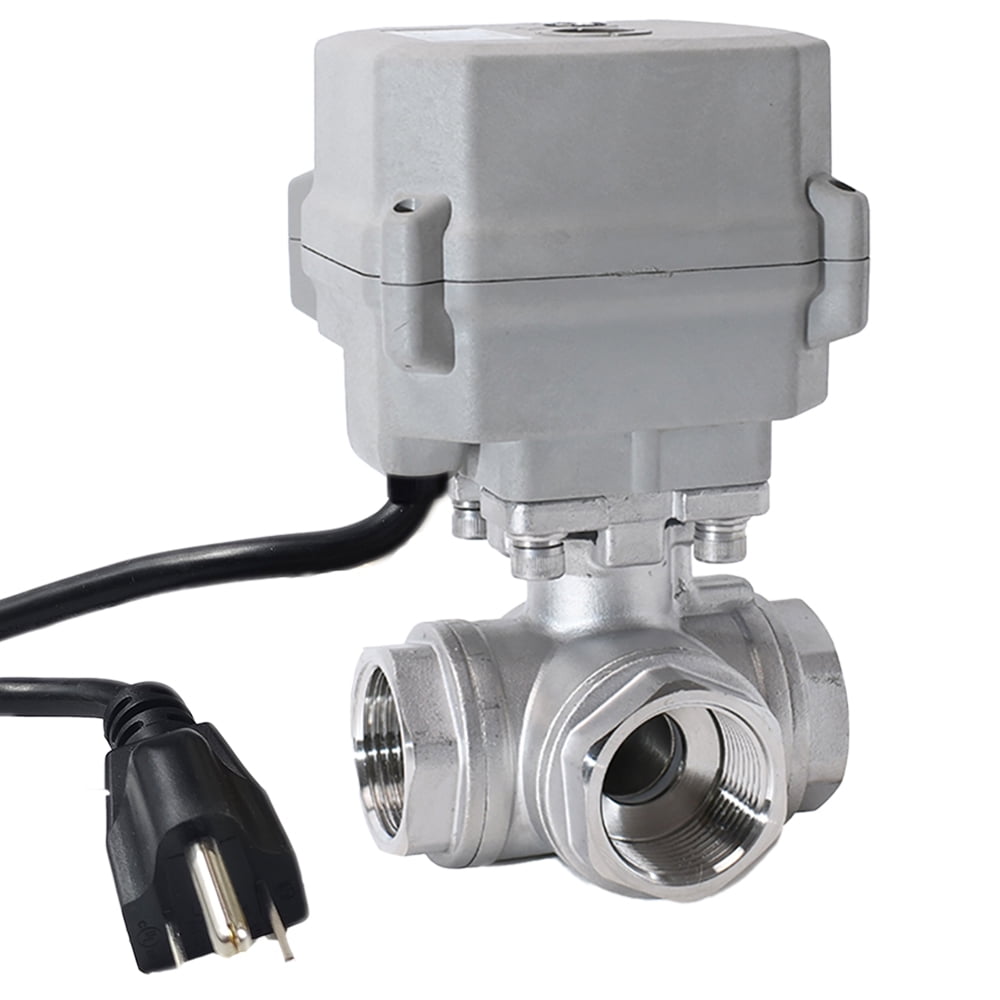 DN25 110VAC-230VAC Motorized Ball Valve,1" Stainless Steels 3 way ...