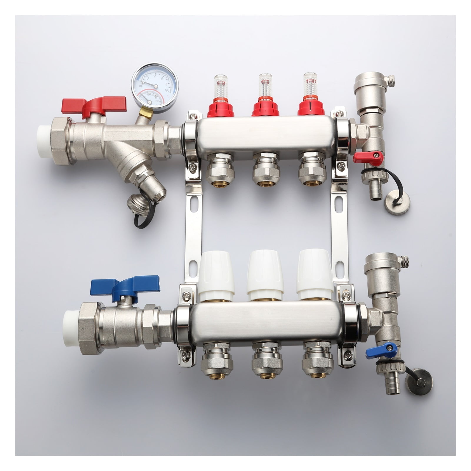 DN25 DN32 S304Stainless Steel Distribution Manifold Group With PPR Ball ...