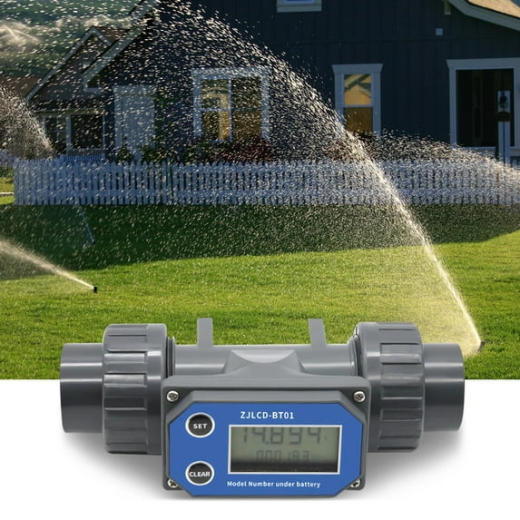 DN25-DN80 Flow Meter, LCD Digital Display Flowmeter PVC Pipe Liquid Water For Farm Garden ...