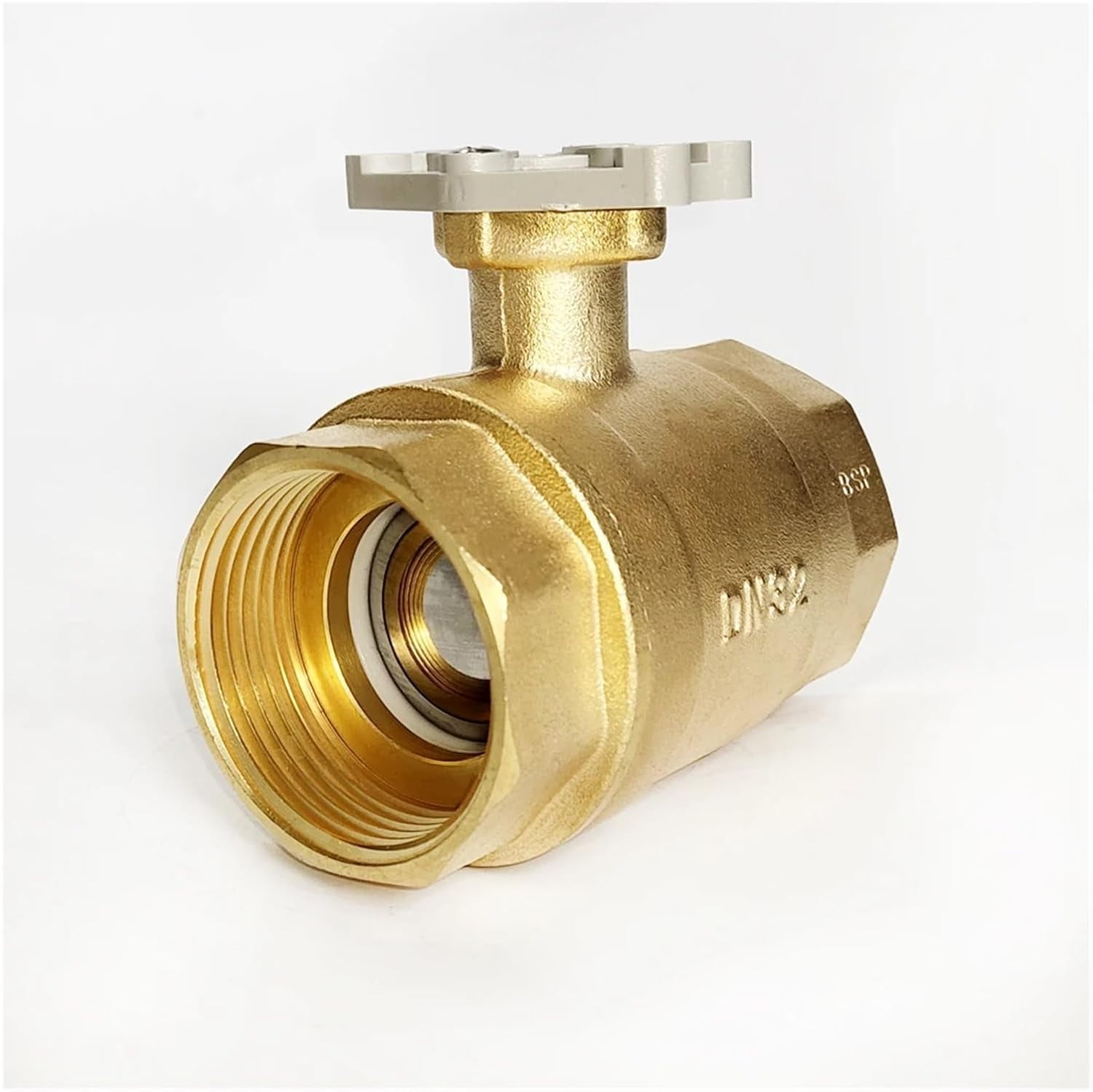 DN32 Electric Valve Body 29mm Inner Ball Hole Size 1-1/4" Brass Valve ...
