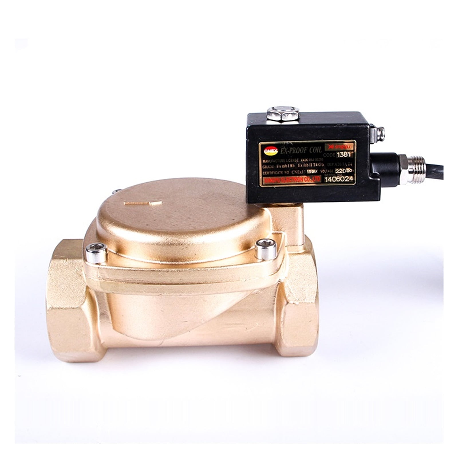 DN40 High Pressure 16 Kg Explosion Proof Solenoid Valve Brass IP65 ...
