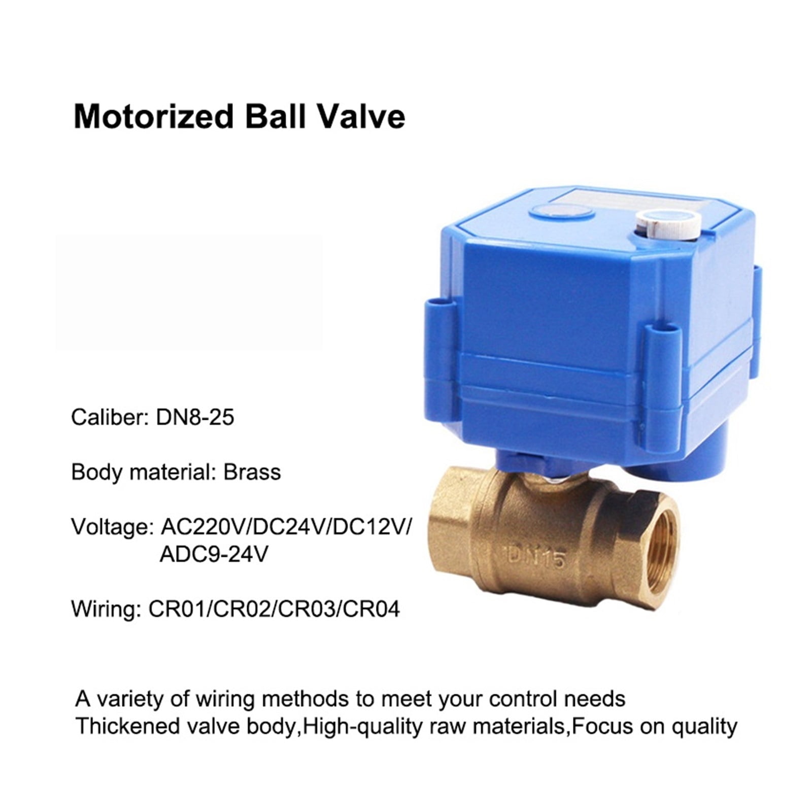 DN8 DN15 DN20 DN25 Motorized Ball Valve Brass 2-way 2/3 Wire Electric Actuator With Manual ...