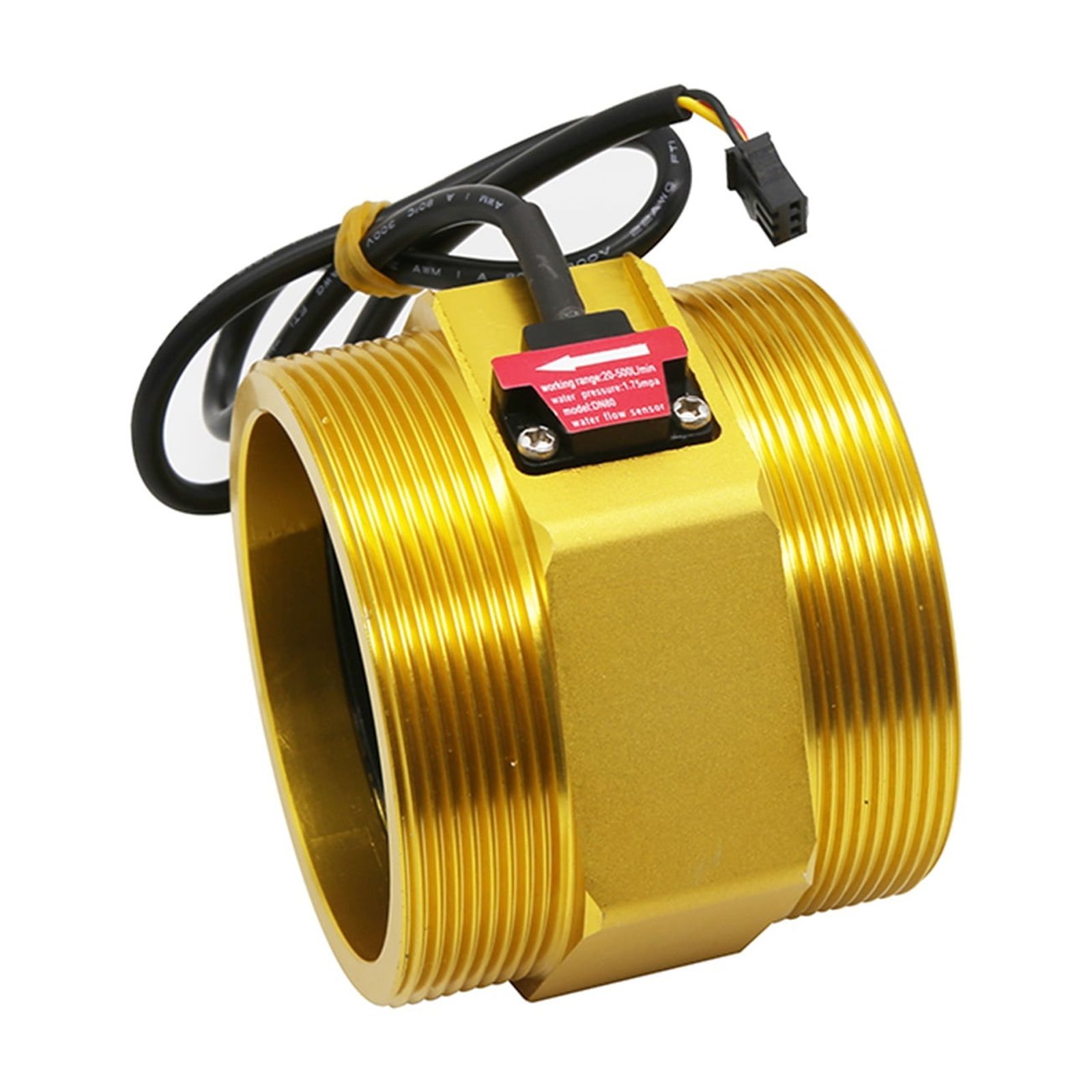 DN80,3-inch,Industrial Water Flow Sensor,Metal Aluminum Electroplating, Large Diameter Hall ...