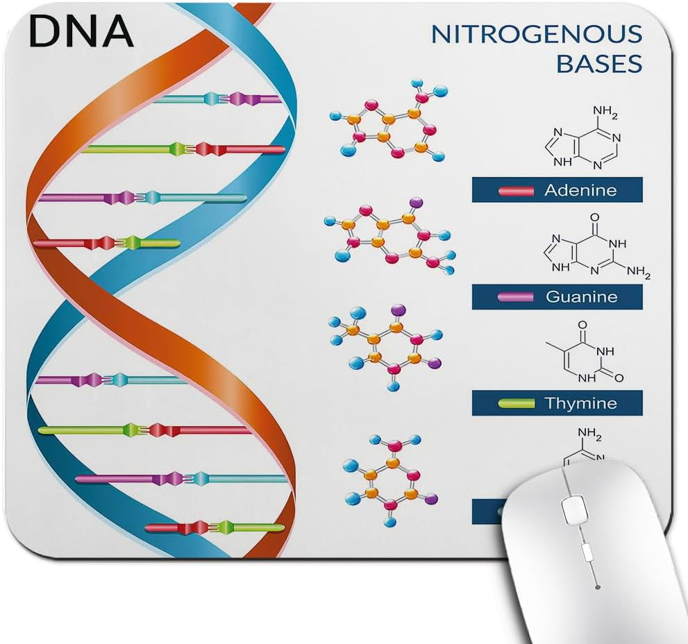 DNA Bases Science Office/Gaming Mouse Pad 9.5"x7.9", Anti-Slip Mat for ...