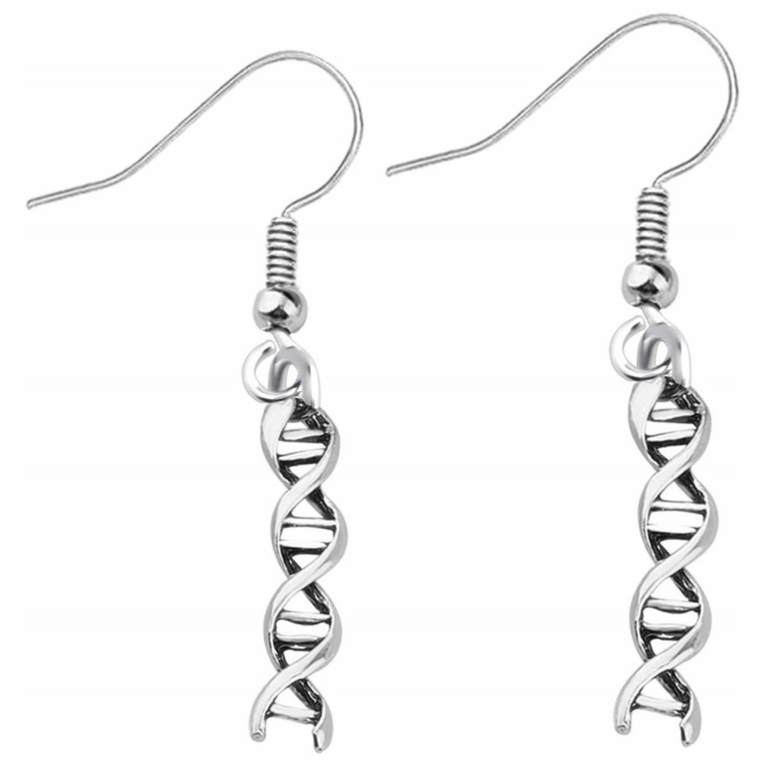 DNA Double Helix Chemistry Pendant Necklace Gold Silver Plated Unique ...