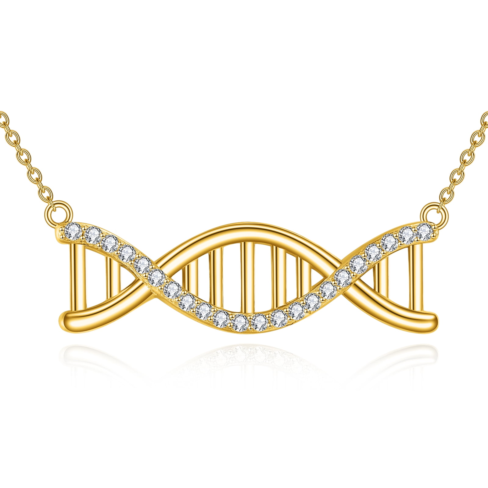 DNA Double Helix Chemistry Science Molecule Biology Necklace 925 ...