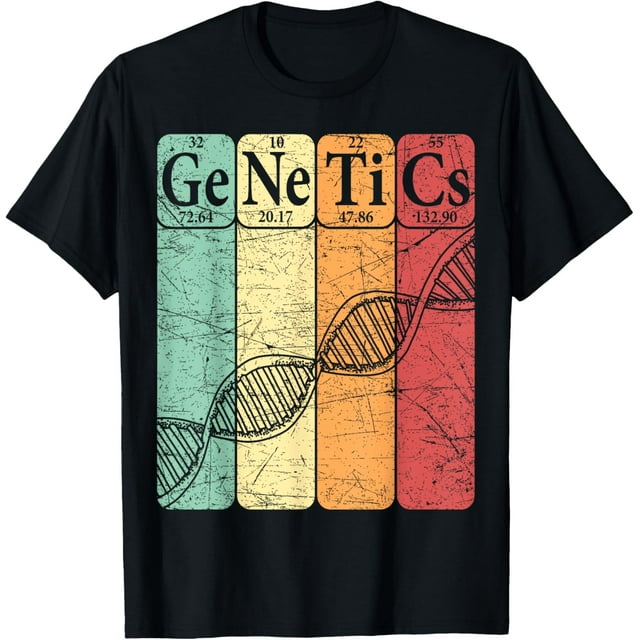 DNA Genetics Periodic Table Elements Biologist Retro Genetic T-Shirt ...