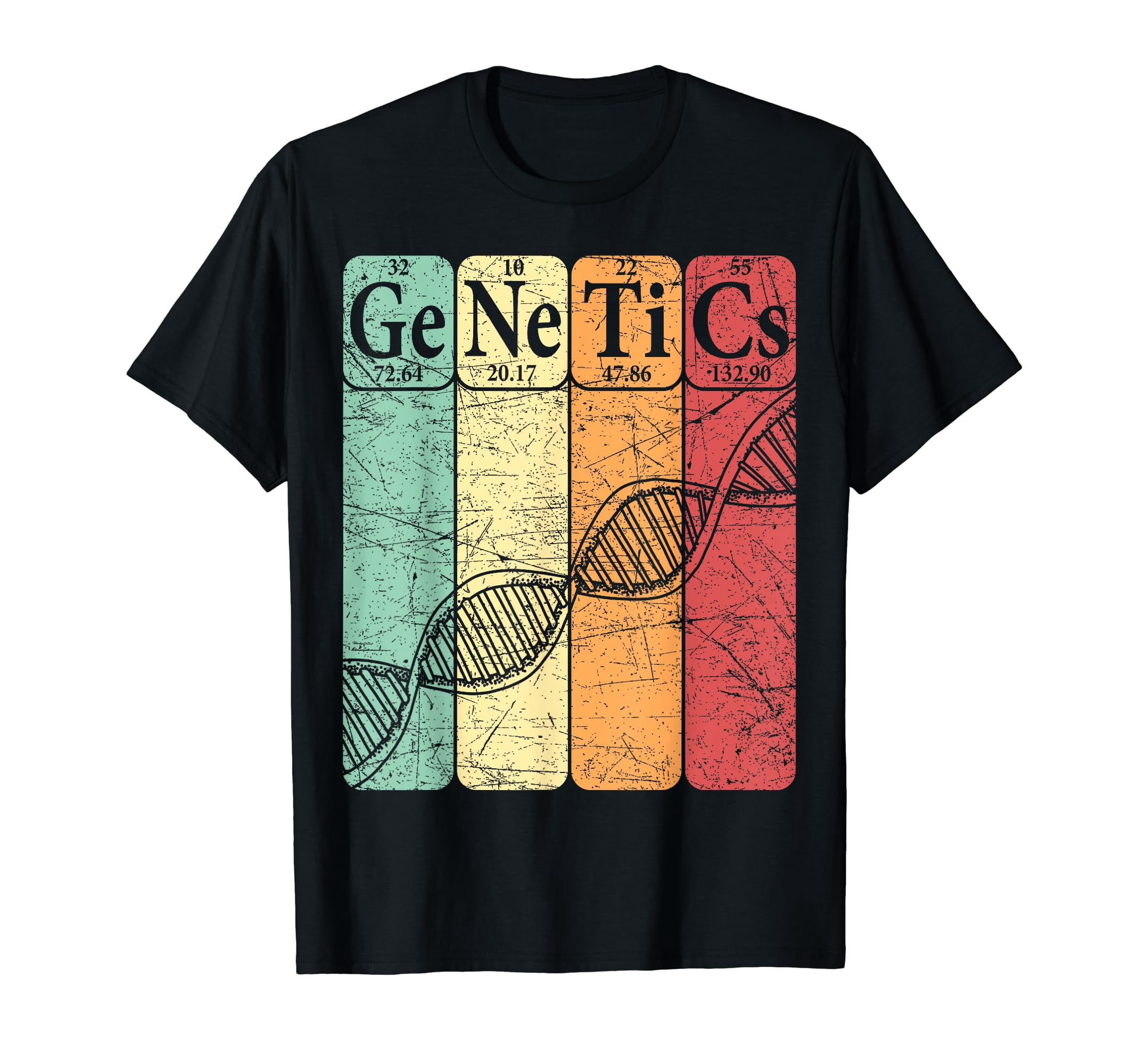 DNA Genetics Periodic Table Elements Biologist Retro Genetic T-Shirt ...