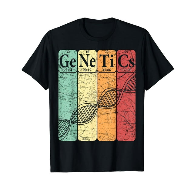 DNA Genetics Periodic Table Elements Biologist Retro Genetic T-Shirt ...