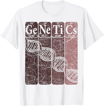 DNA Genetics Periodic Table Elements Biologist Retro Genetic T-Shirt ...