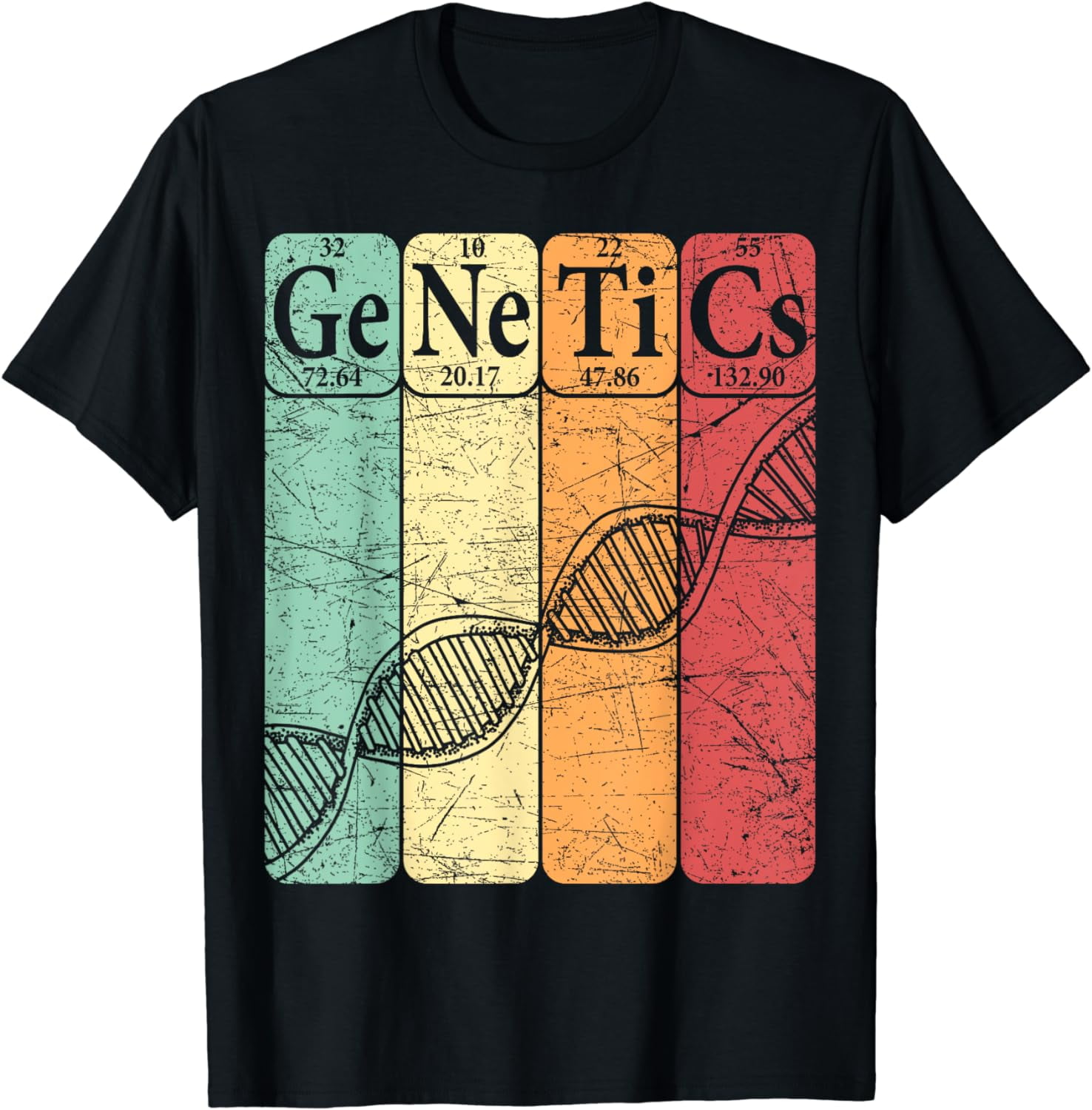 DNA Genetics Periodic Table Elements Biologist Retro Genetic T-Shirt ...