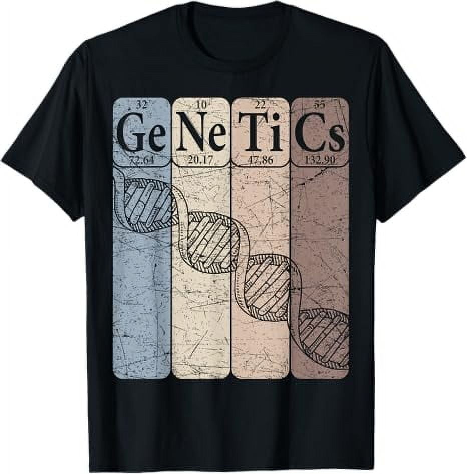 DNA Genetics Periodic Table Elements Biologist Retro Genetic T-Shirt ...