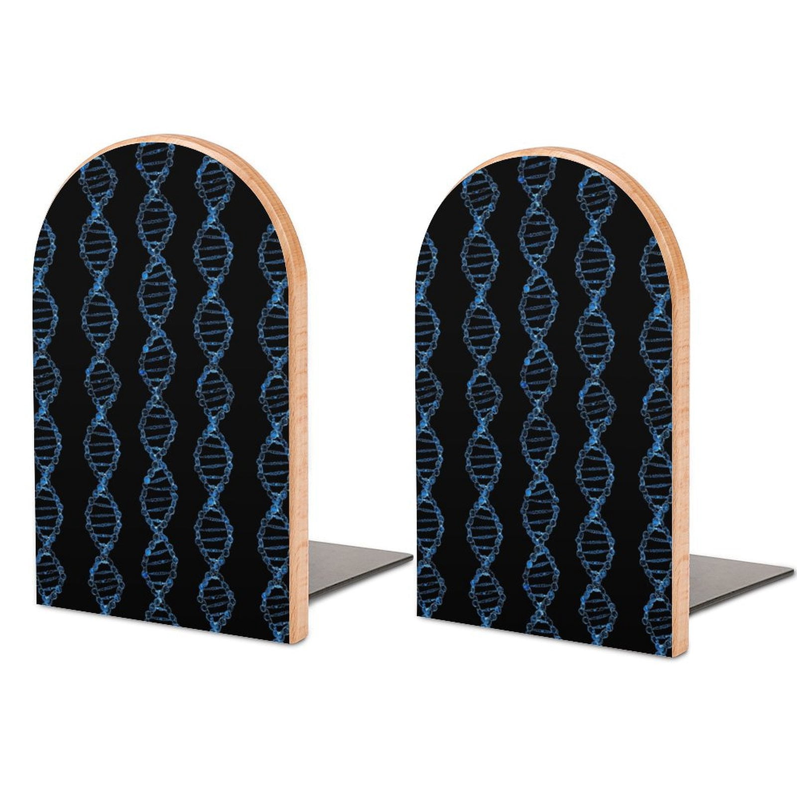 DNA Genetics Wood Book Ends for Shelves Non-Skid Book Holders Heavy ...