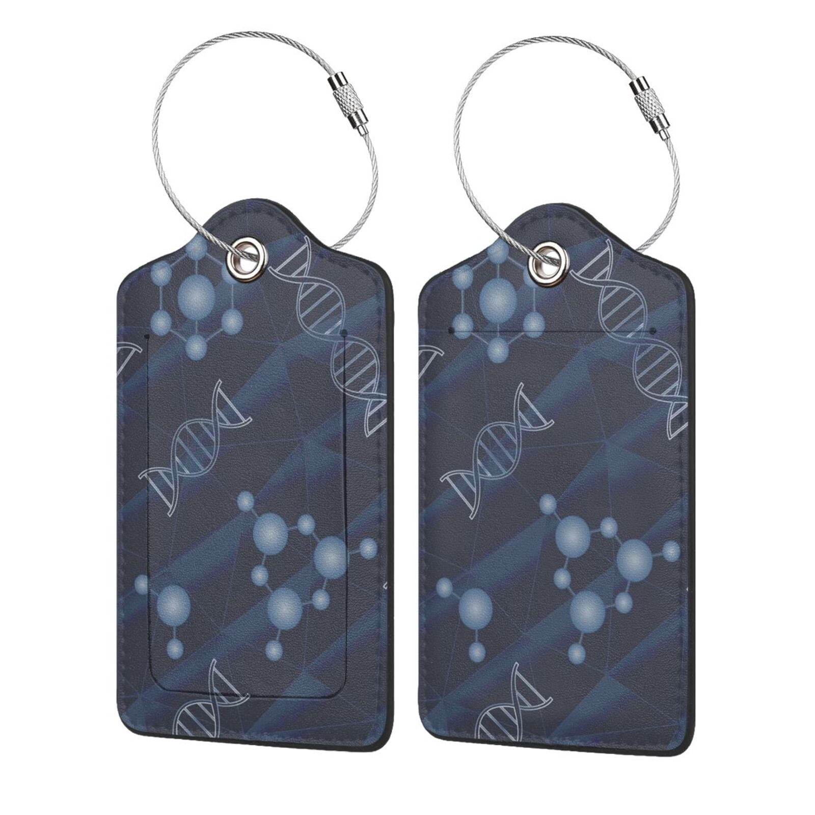 DNA Geometric Science Luggage Tag for Suitcase 2 Pack Leather Travel ...