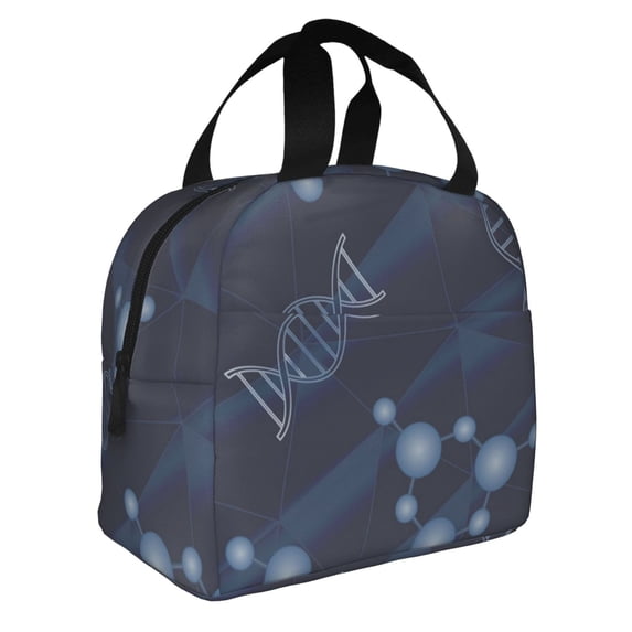 DNA Geometric Science Reusable Lunch Bag Insulated Meal Tote Box ...