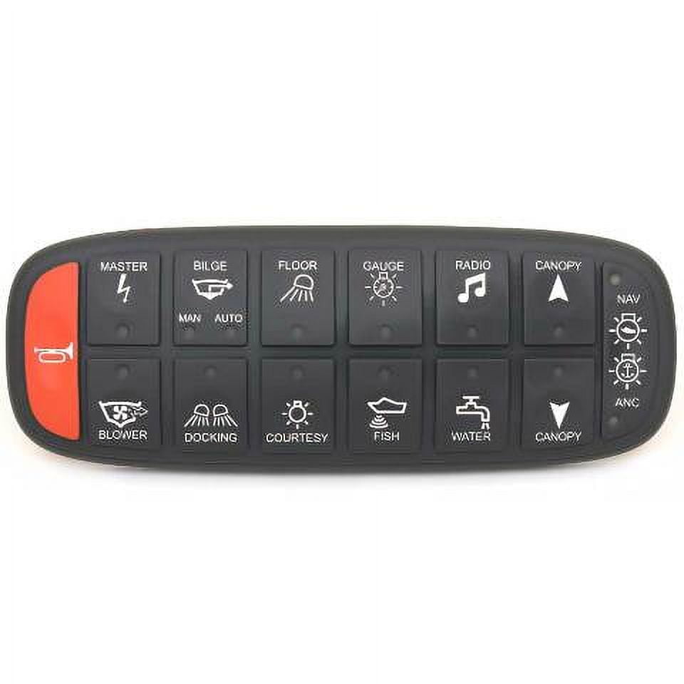 DNA Group Boat Switch Panel 91YY6316-1B | Push Button Black Rubber ...