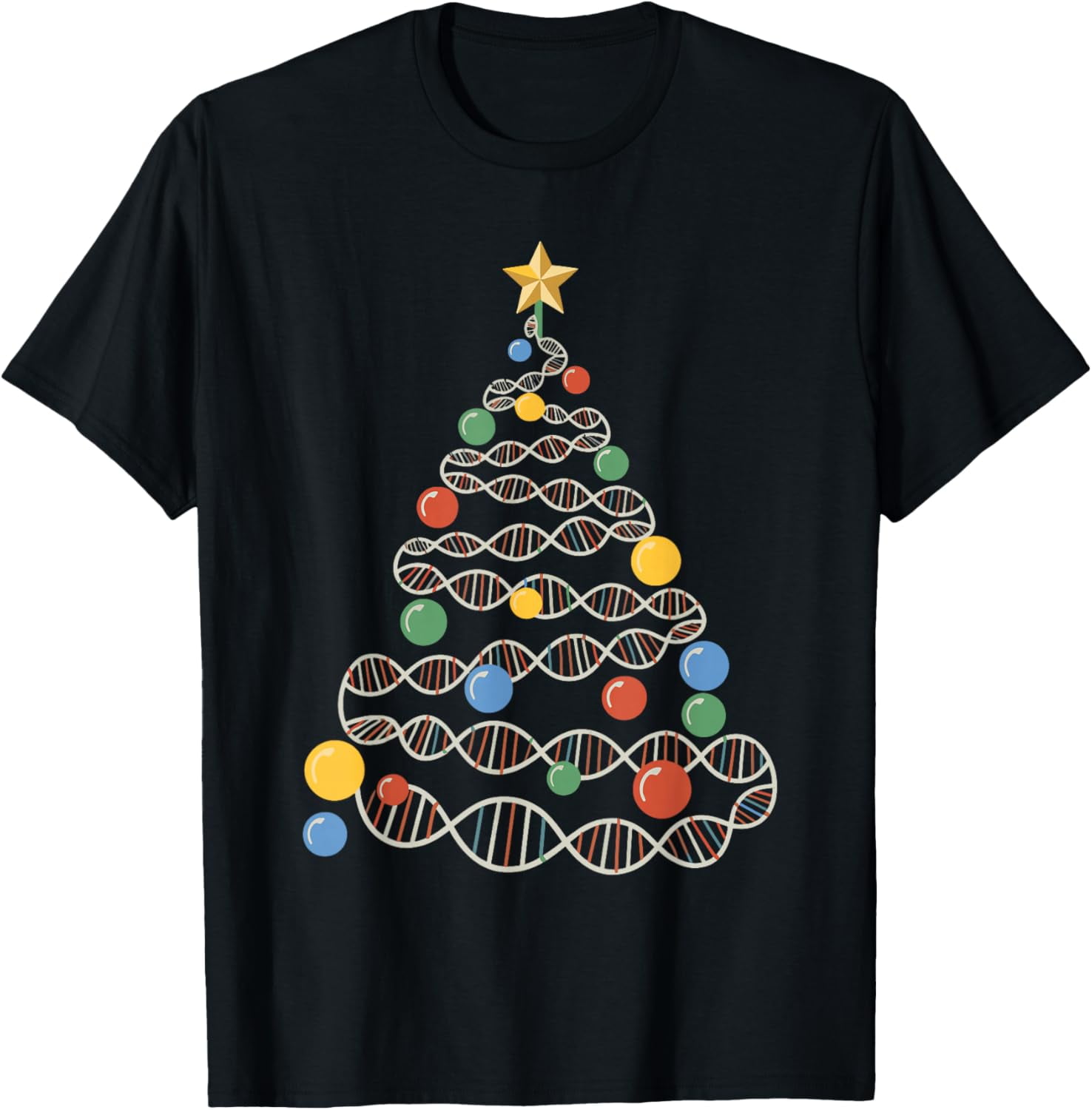 DNA Helix Christmas Tree Scientist Biology Science Teacher T-Shirt tee ...