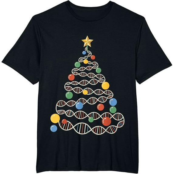 DNA Helix Tree Scientist Biology Teacher Funny Christmas Shirt, for men ...