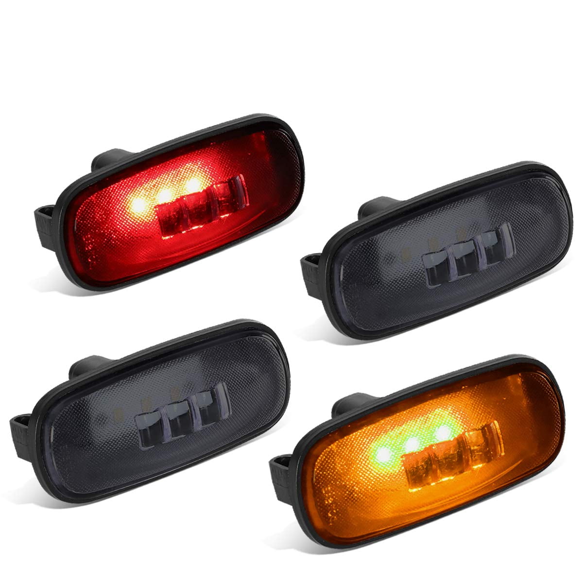 DNA MOTORING FENDL-DRAM02-SM 4Pcs RRF12 Smoked Lens Dually Fender LED ...