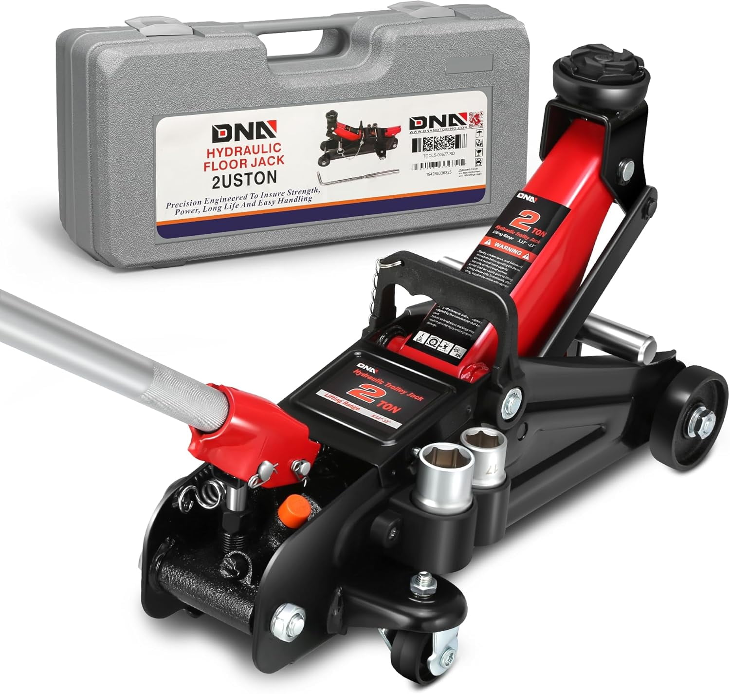 DNA MOTORING Floor Jack with Socket and Lock, Low Profile Hydraulic ...