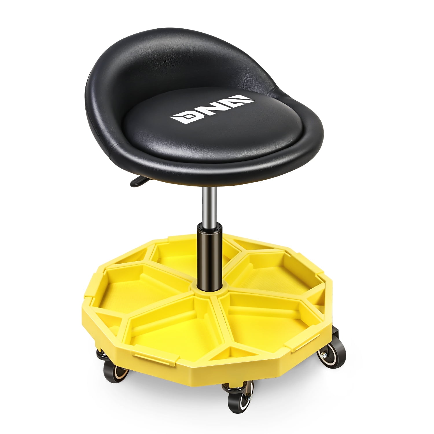 DNA MOTORING Yellow 350Lbs Adjustable Height Mechanics Rolling Work ...