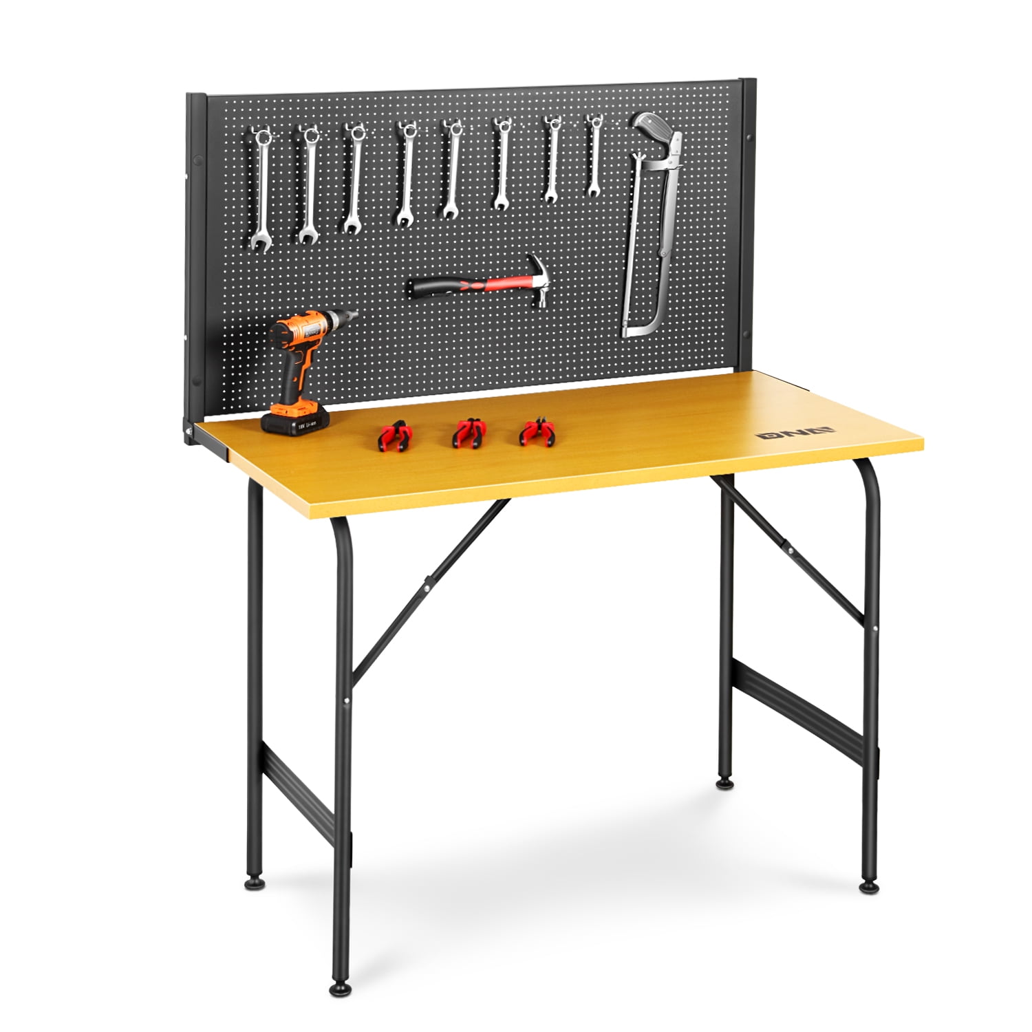 DNA MOTORING TOOLS-00457 Work Table with Pegboard, 46''x23.6'' Work ...