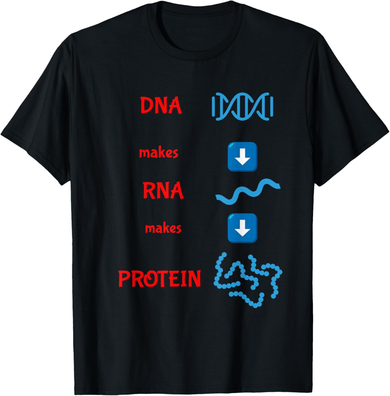 DNA Makes RNA Makes Protein Molecular Cell Biology T Shirt - Walmart.com