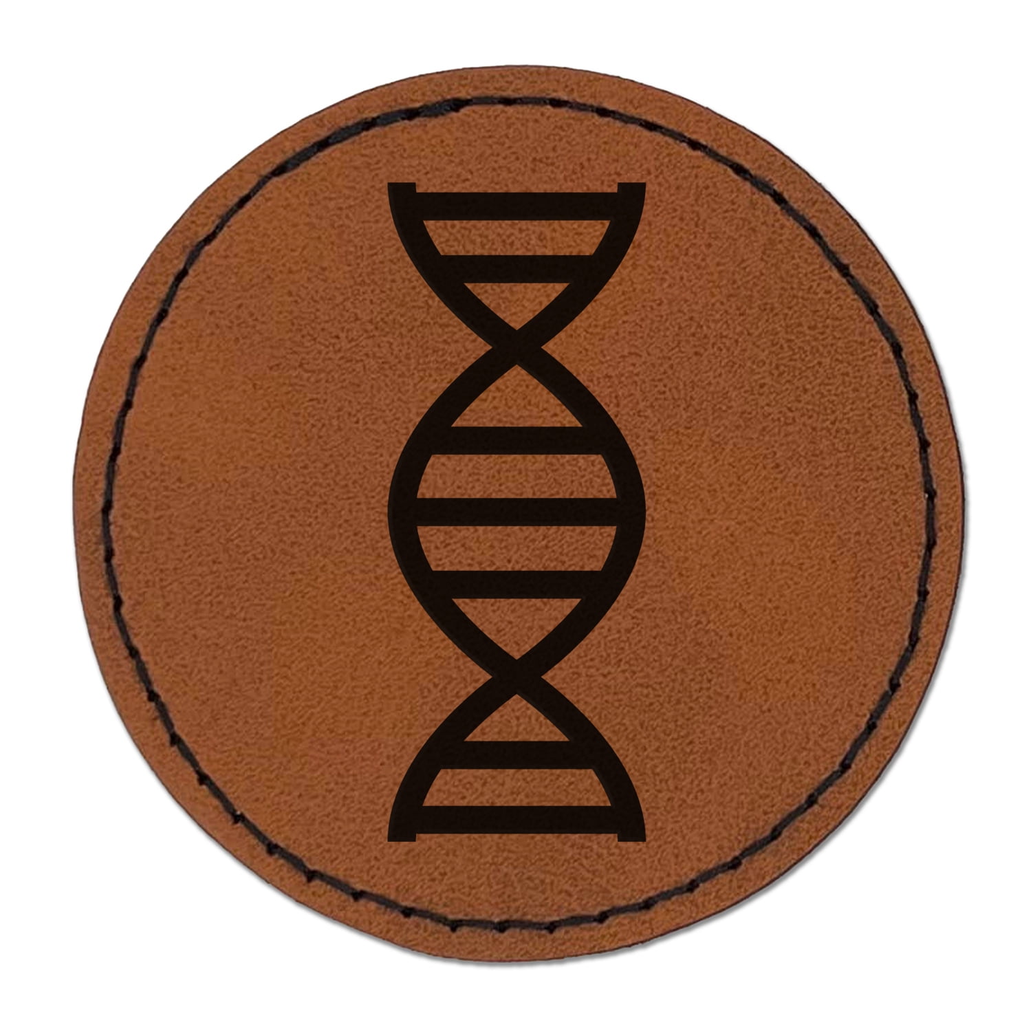 DNA Molecule Double Helix Science Symbol 2.5" Faux Leather Round ...