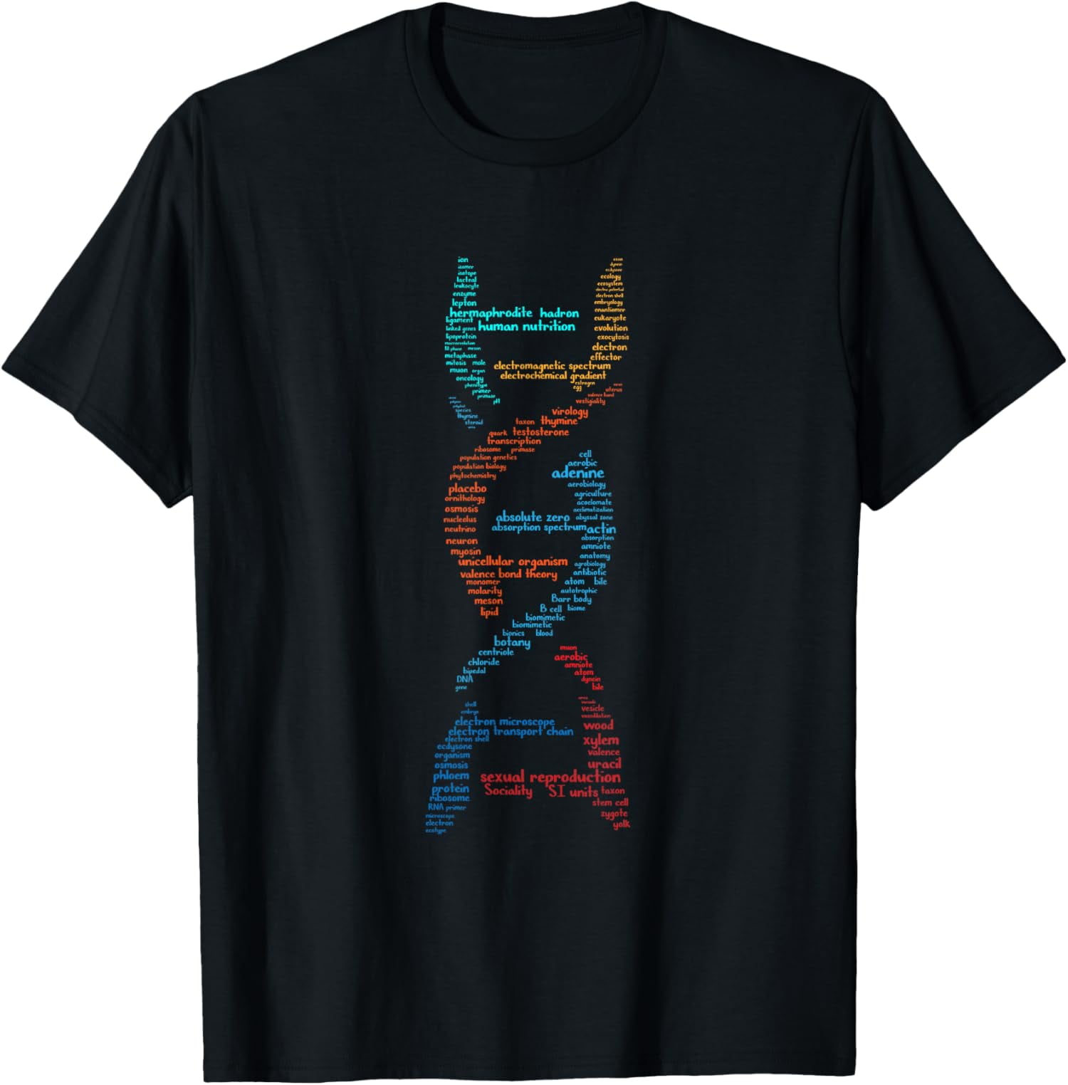 DNA Molecule Genetic Science Teacher Student Words T-Shirt - Walmart.com