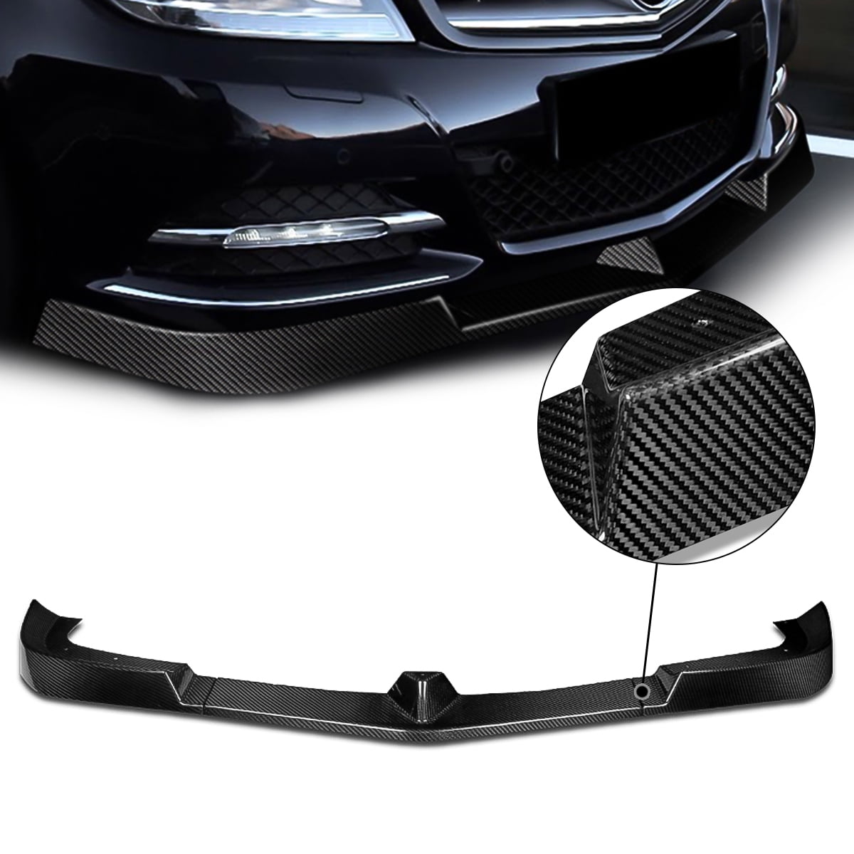 DNA Motoring 2-PU-510-R-RCF For 2012-2014 Mercedes W204 Gloss Black ...