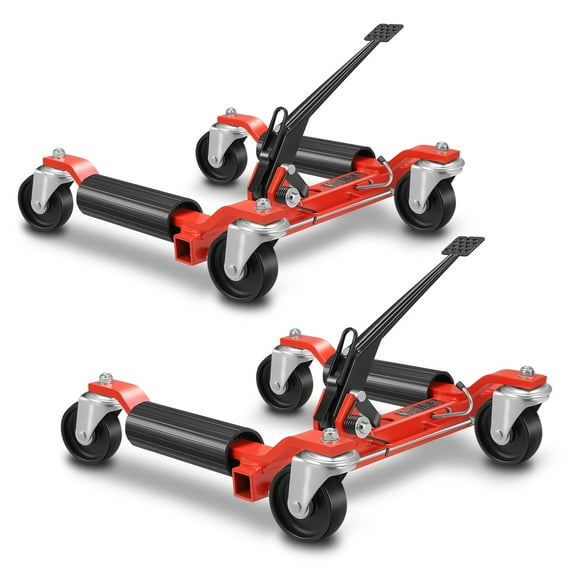 DNA Motoring 2X Heavy Duty 9" Ratcheting Wheel Dolly Tire Jack Lift Car ...